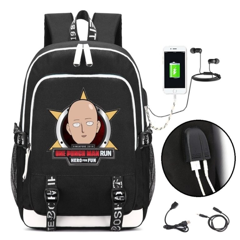 One Punch Man Anime USB Charging Backpacks - One Punch Man Merch