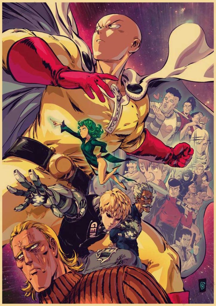 Vintage Anime Saitama Posters - One Punch Man Merch